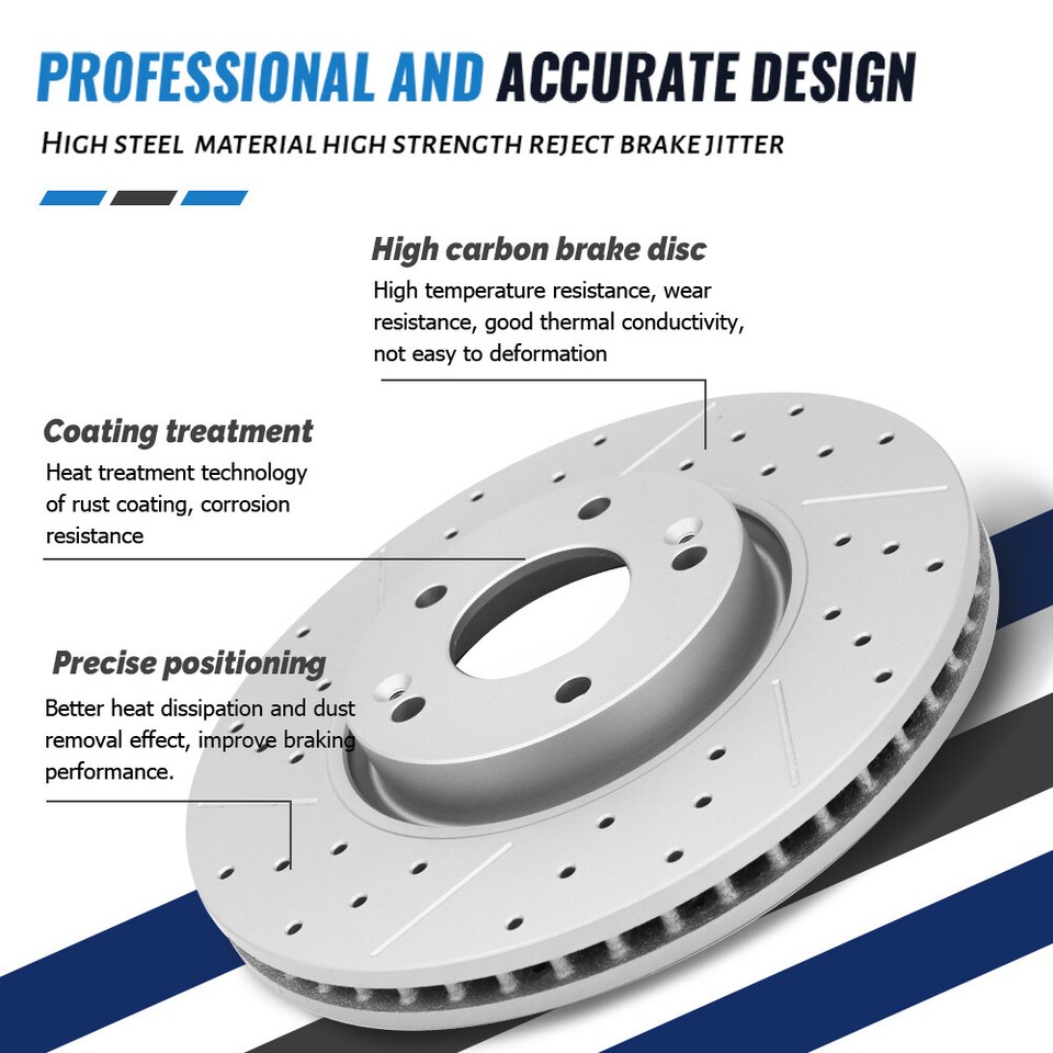 For 2008 -2015 Scion xB Front Rear Drilled Disc Rotors Ceramic Brake ...