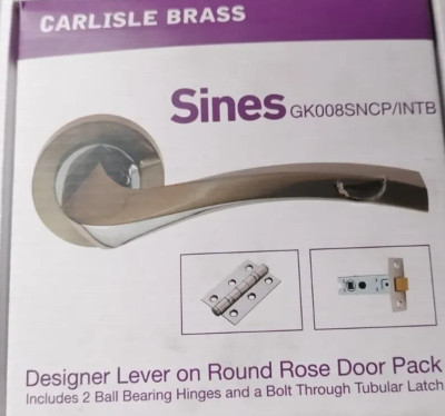 7 XCarlisle Brass - GK008SNCP/INTB - Sines Lever on Rose Latch Pack ...