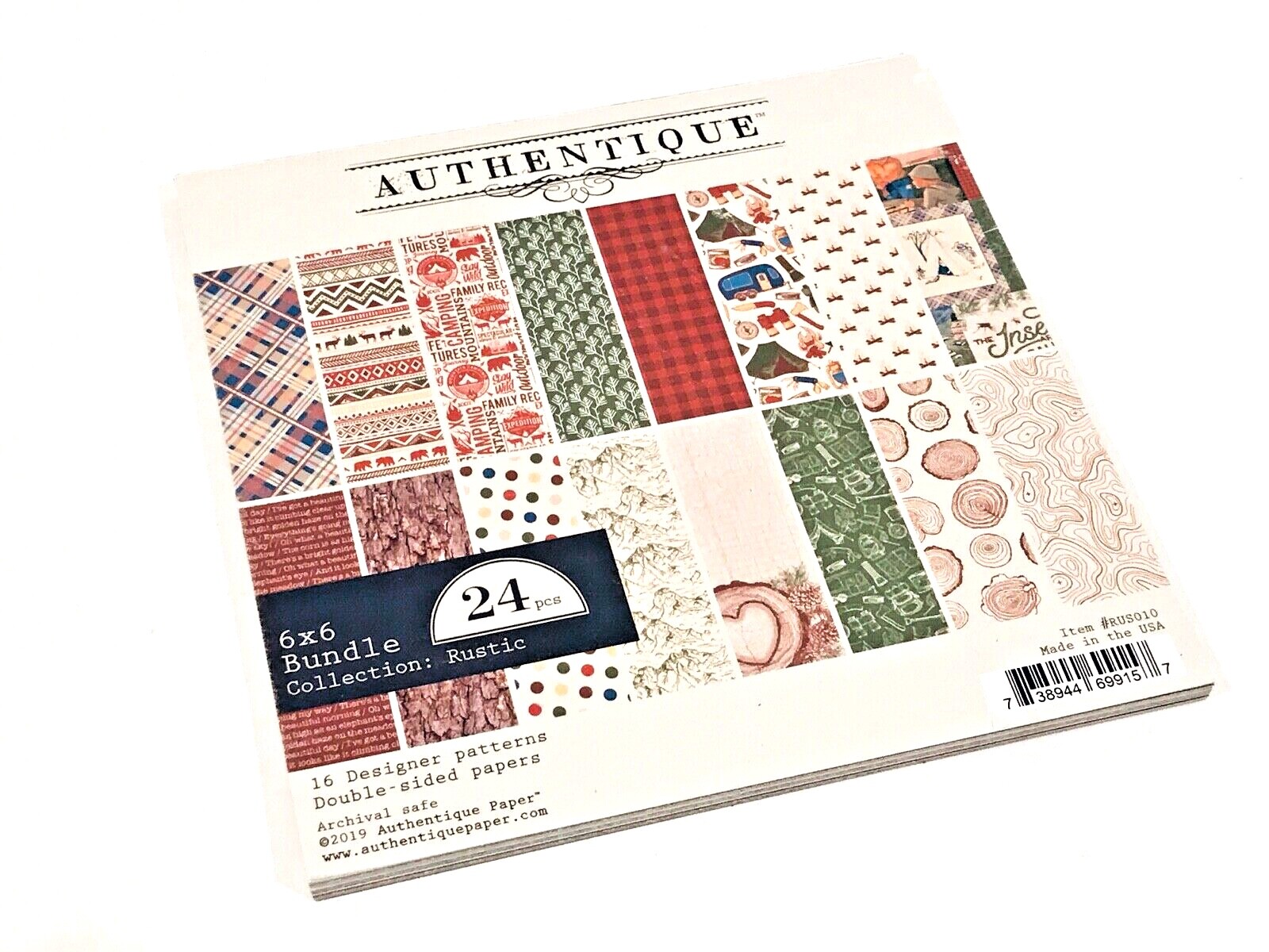 AUTHENTIQUE 6 X 6 PAPER BUNDLE RUSTIC 24 SHEETS | eBay