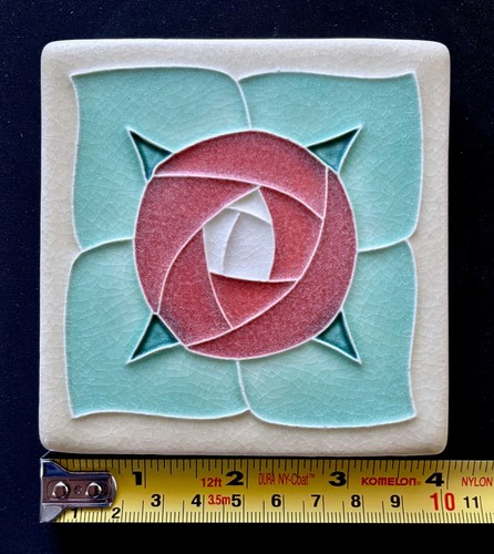 New Motawi Art & Craft Rose Tile, 4x4 inches | eBay