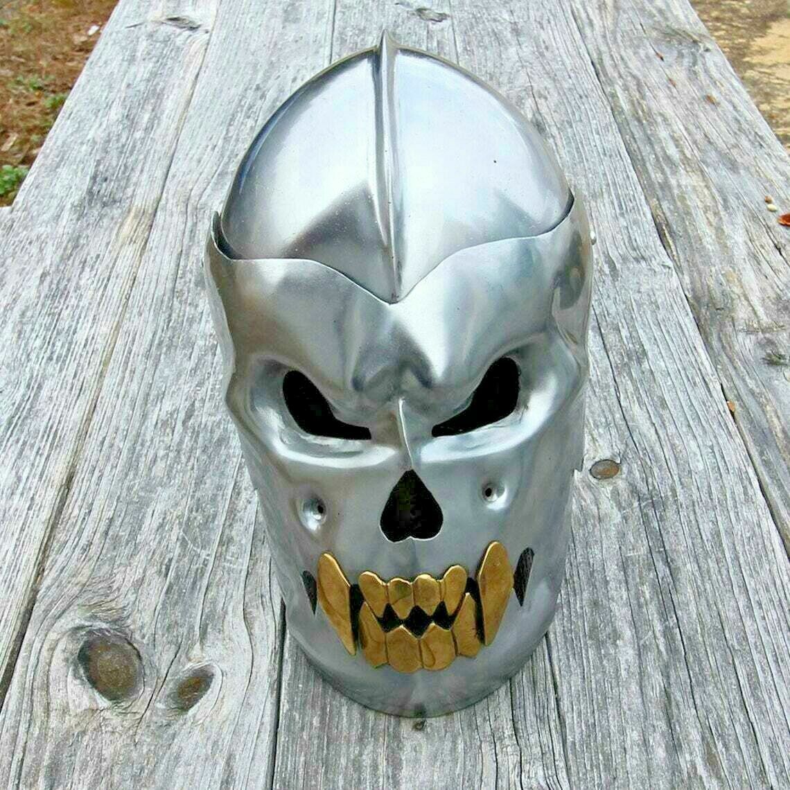 Knight Medieval Skull helmet ~ Greek larp SCA~ Halloween Crusader | eBay