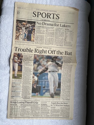 Los Angeles Times April 5,2002-Trouble Right Off the Bat | eBay