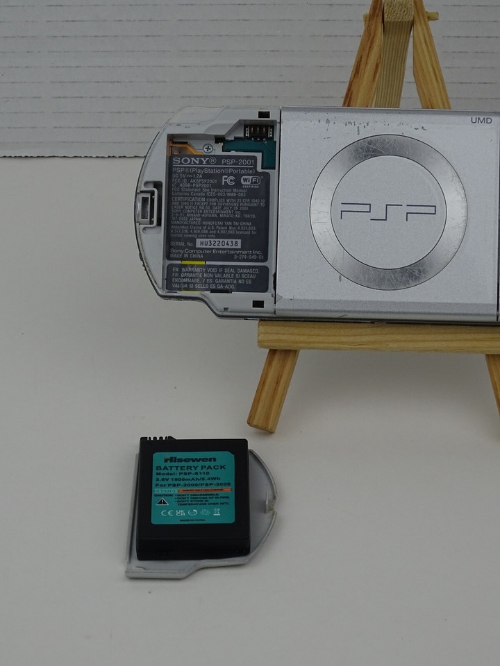 Sony PSP-3001 Mystic Silver Portable Handheld Gaming System Bundle READ ...