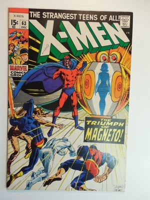 X-MEN No 63 MARVEL COMICS SILVER AGE 1969 NEIL ADAMS ART MAGNETO KAZAR ...