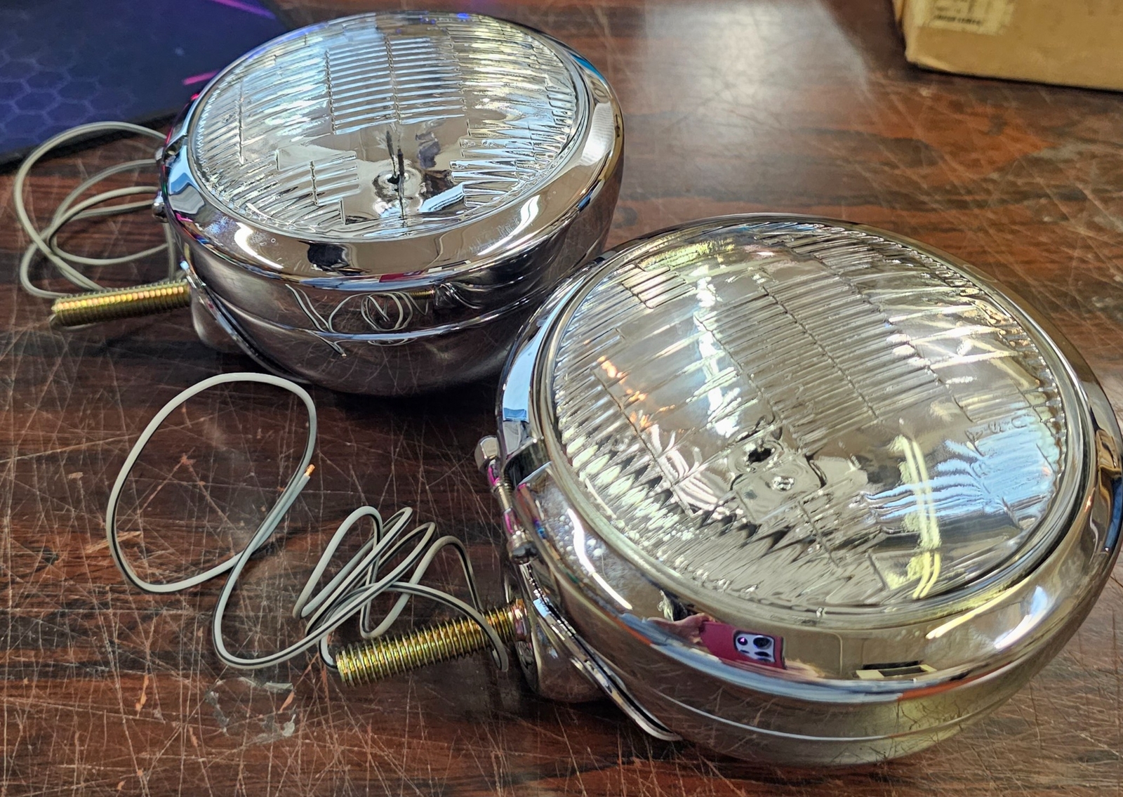 Harley Passing Lamp Spotlight Kit NOS FLT Tour Glide 1980^ Engine Guard ...