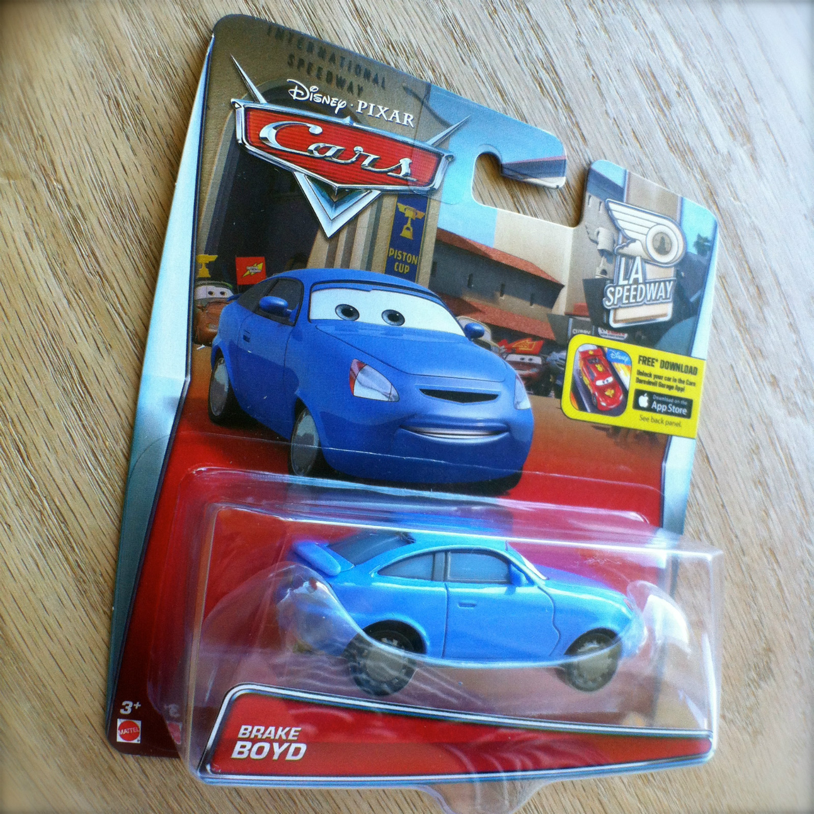 Disney PIXAR Cars BRAKE BOYD diecast LA SPEEDWAY theme 6/11 blue car ...