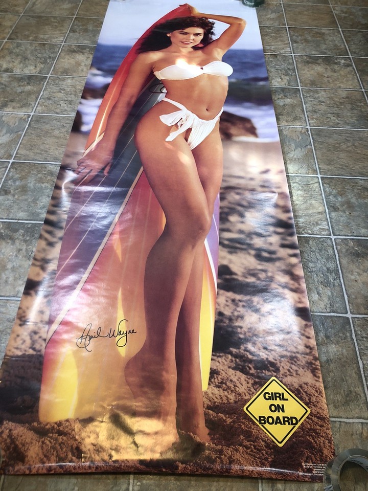 1986 April Wayne (Jayne) Ujena Swimsuit Model Girl On Board JUMBO 26 ...
