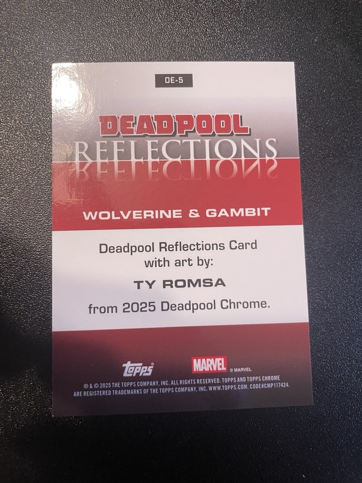 2025 Topps Chrome Deadpool Reflections Shimmer Refractor /10 Gambit ...