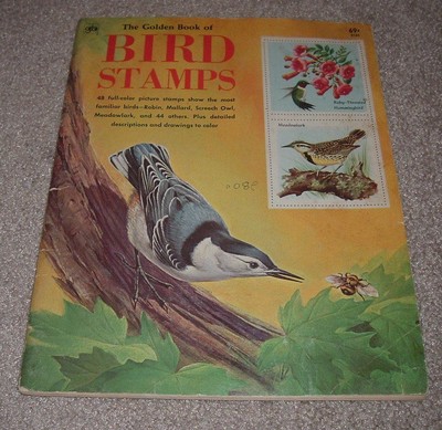 1974 The Golden Book of Bird Stamps 47 Color James Gordon Irving Sonia ...