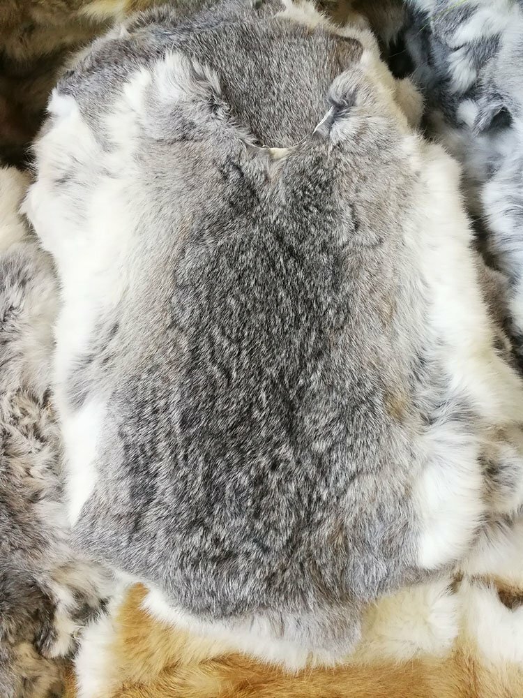 6Pack Natural Genuine Soft Rabbit Fur Pelt Skin Tanned Leather Hide ...