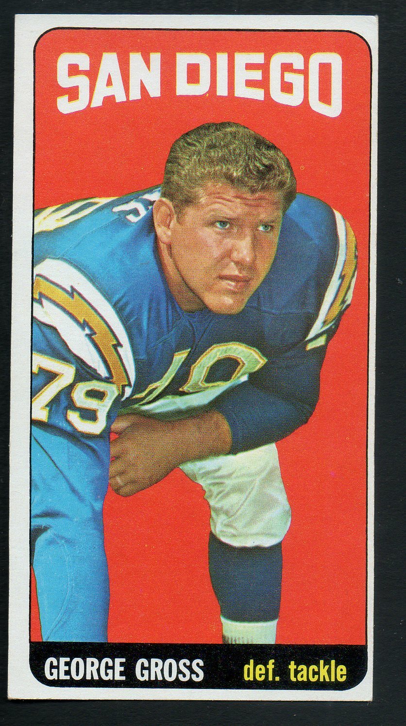 1965 Topps Football Card #160 George Gross-San Diego Chargers Ex mint ...