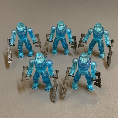 5x Halo Mega Bloks Spartan Recruit Active Camo Translucent Clear Blue ...