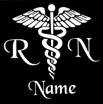 Personalized Caduceus Snake Medical Emblem Vinyl Decal Sticker RN Nurse ...