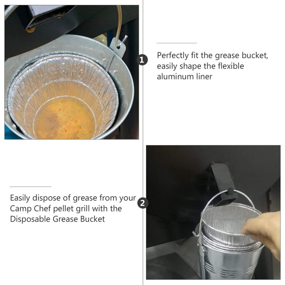 12pcs Disposable BBQ Galvanized Iron Bucket Tin Foil Lining Oil Bucket ...