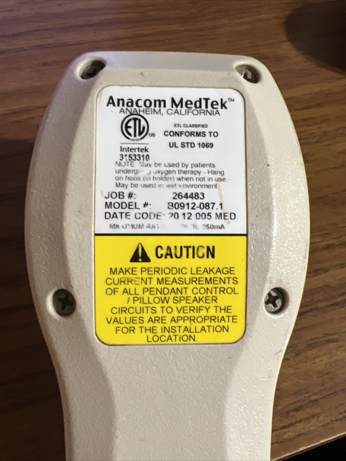 DIRECT DIGITAL Anacom Medtek A8153 087.1D Hospital Bed Remote | eBay