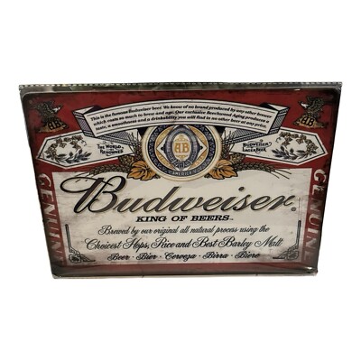Budweiser Beer Vintage Style Tin Metal Bar Sign Poster Man Cave ...