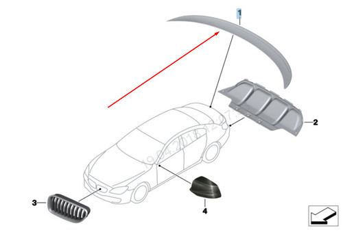 NEW BMW 6 F06 REAR SPOILER M PERFORMANCE 51622327610 2327610 2016 OEM ...