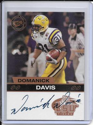 DOMANICK DAVIS LSU SIGNED 2003 PRESS PASS AUTHENTICS DRAFT PICK ROOKIE ...