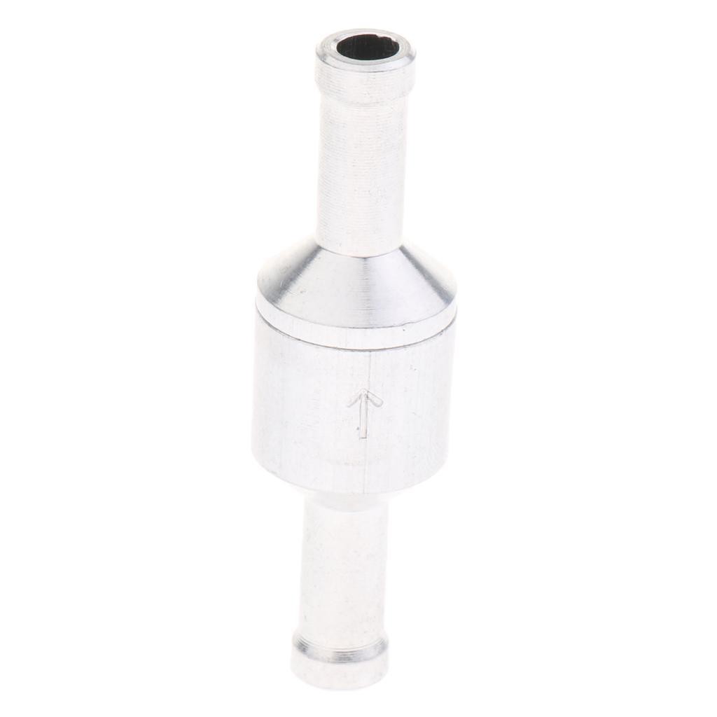 Aluminum Alloy Fuel Non Return Check Valve One Way Petrol Diesel Silver ...
