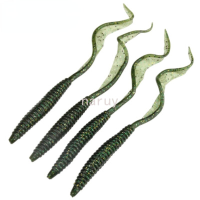 18PCS 18cm 13cm Soft Worm Baits Flexible Long Tail Silicone Earthworm ...