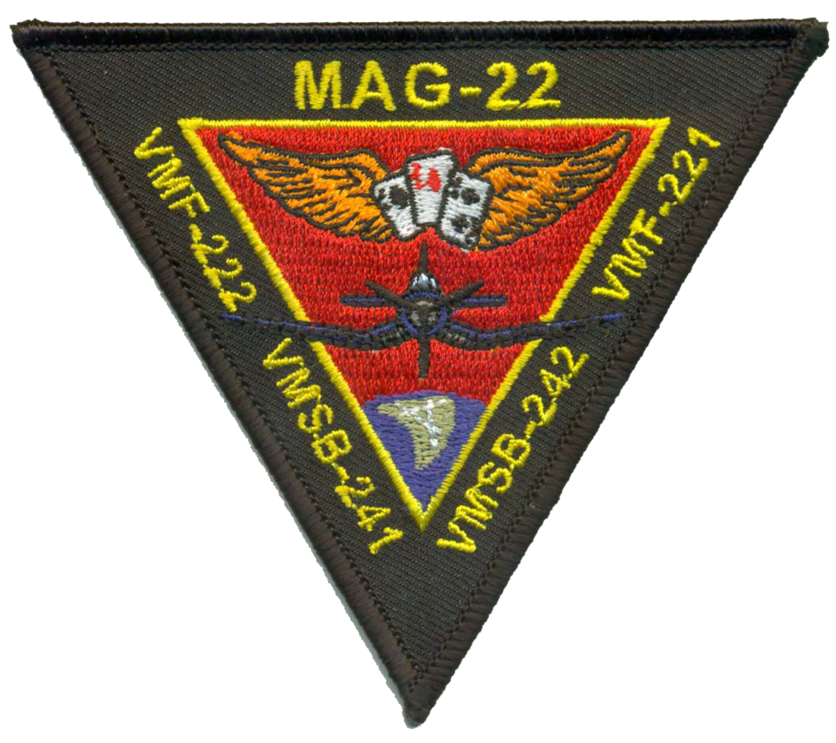 MARINE CORPS MAG-22 FRIDAY VMF-222-1 241-2 HOOK & LOOP EMBROIDERED ...
