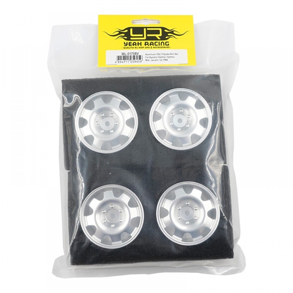 NEW Yeah Racing Alum CNC 8 Spoke Rim Set for Optima/Mid/Javelin FREE US ...