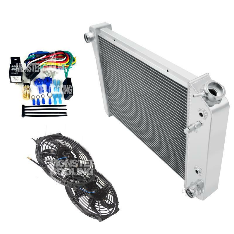 1971-77 Chevy Vega V8 Swap Champion Aluminum 3 Row Radiator, 2-10" Fans ...