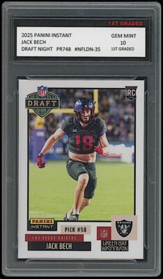 Jack Bech 2025 Panini Instant NFL Draft Night #35 Rookie Card RC 1st ...