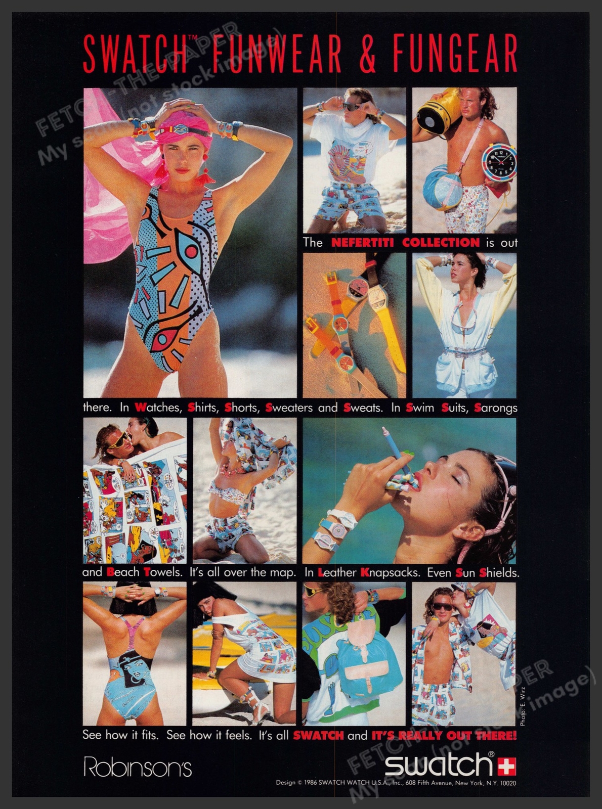 Swatch Watch Funwear & Fungear 1980s Print Advertisement Ad 1986 | eBay