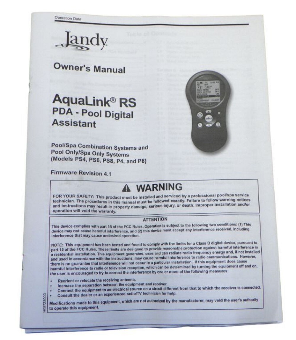 Jandy Rs6 Manual Instruction Troubleshooting Manual WARNING AquaLink®
