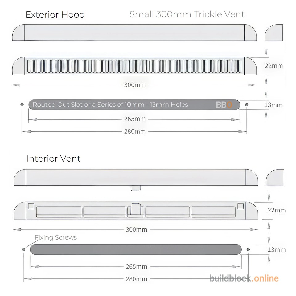 Trickle Vents for windows Slot Air Ventilation Grille Double Glazed ...
