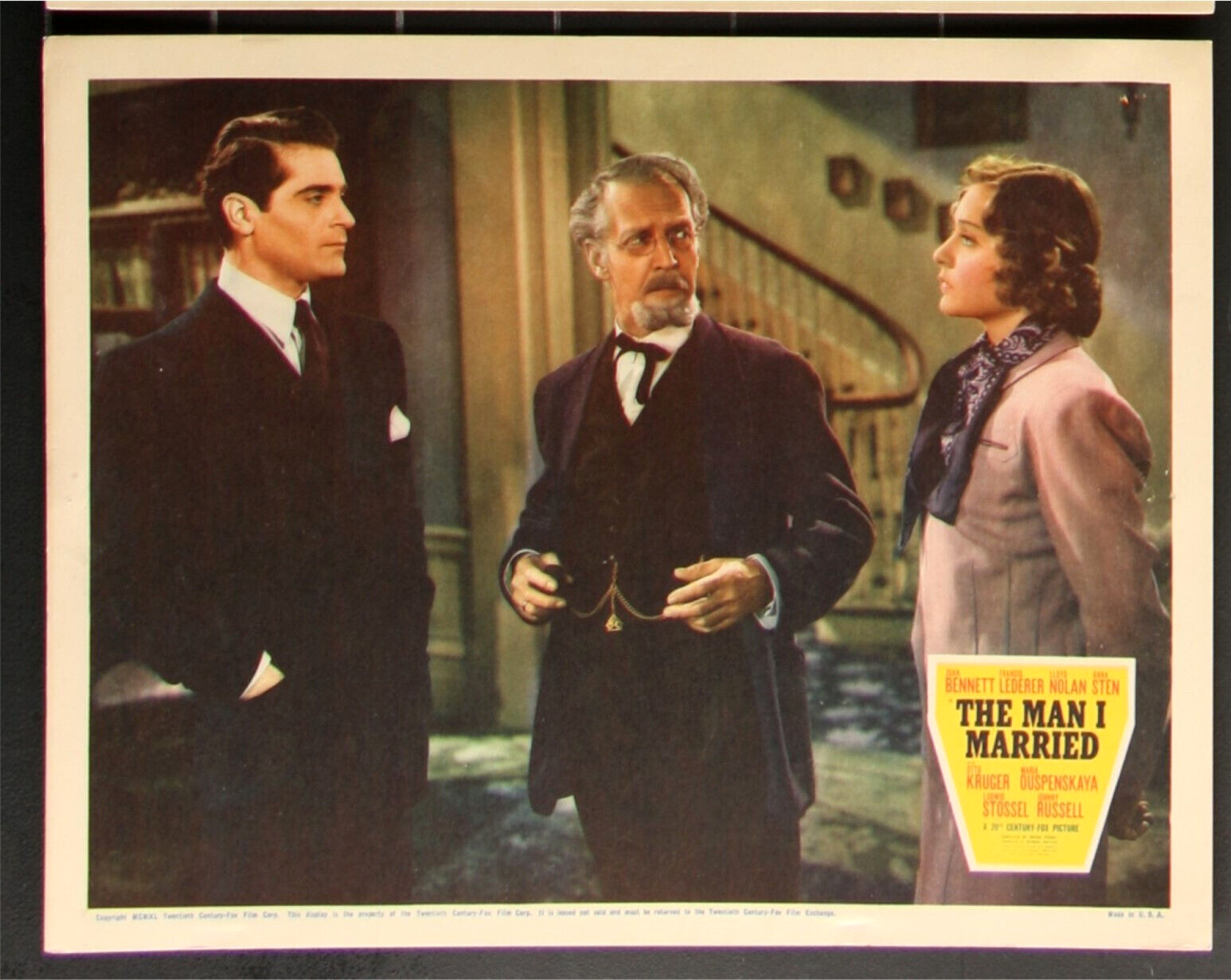 THE MAN I MARRIED 1940 Joan Bennet Francis Lederer Lloyd Nolan ORIG ...