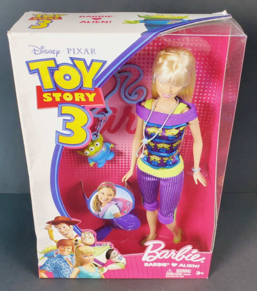 NEW 2009 Barbie Toy Story 3 Barbie Loves The Aliens Doll Mattel #R9297 ...