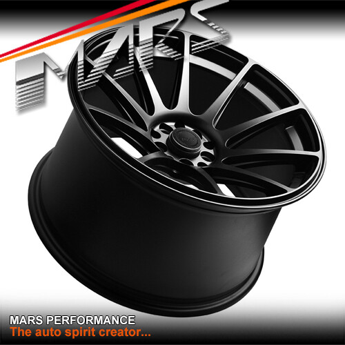 MARS MP-MS Matt Black Concave 18 Inch JDM Stag Alloy Wheels Rims 5x100 ...