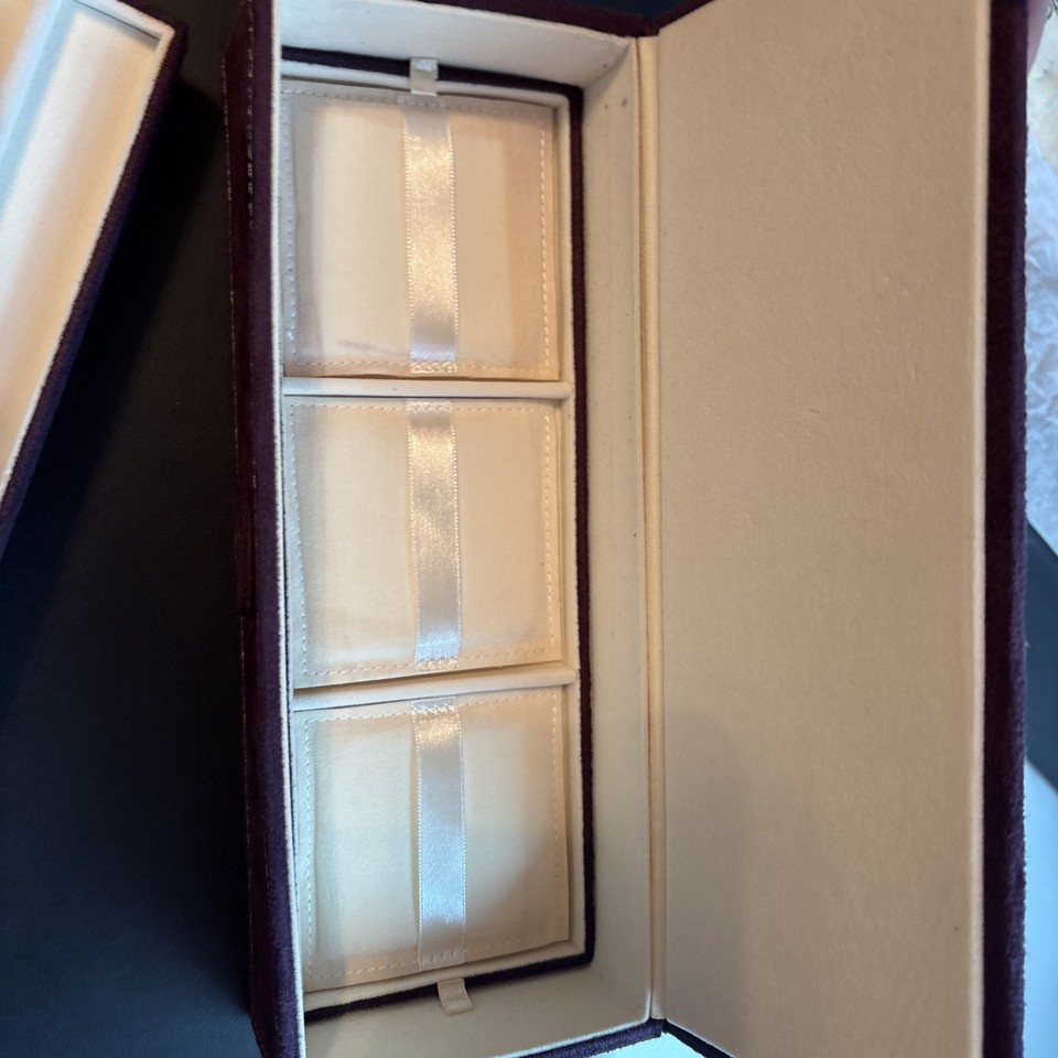 Pandora Three-Tier Storage Organizer Jewelry Box Purplish Suede, 10"x4 ...