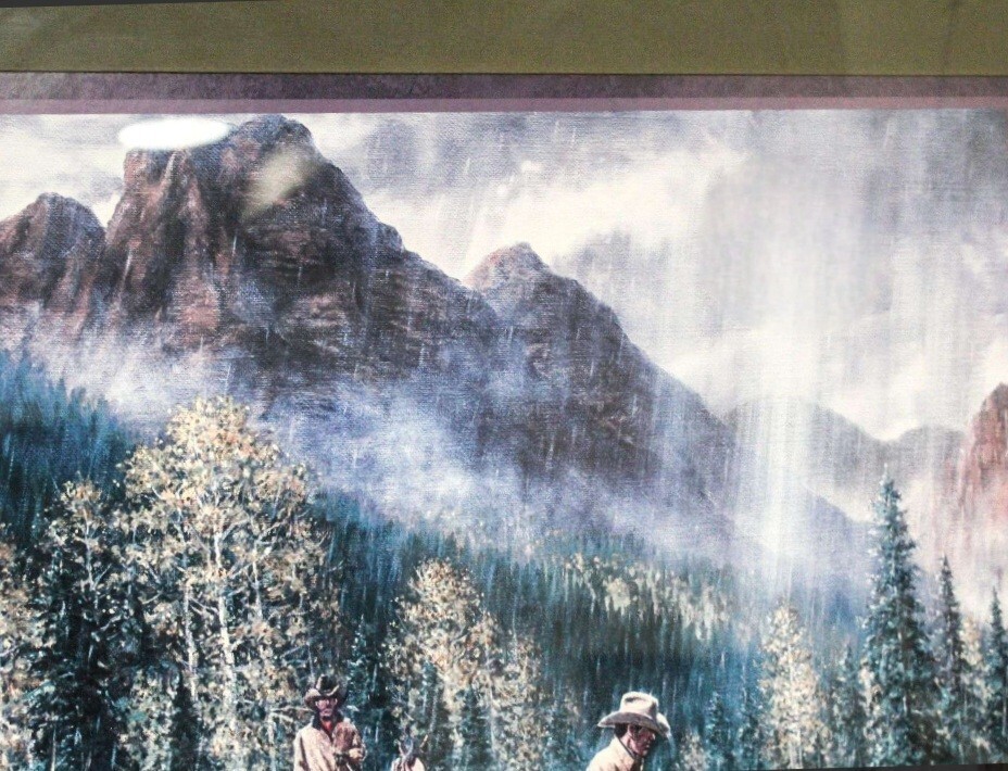 Jack Terry "Cowboy in the Rain" Print Signed Framed & Matted 42"×36" | eBay