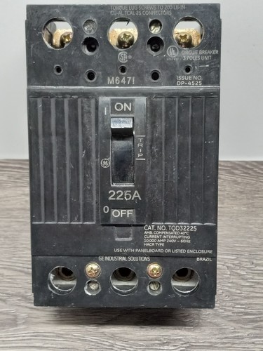 GE TQD32225 3 Pole 225 Amp 240v Circuit Breaker | eBay