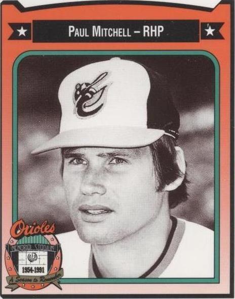 1991 All-Time Baltimore Orioles Team Issue - #309 Paul Mitchell for ...