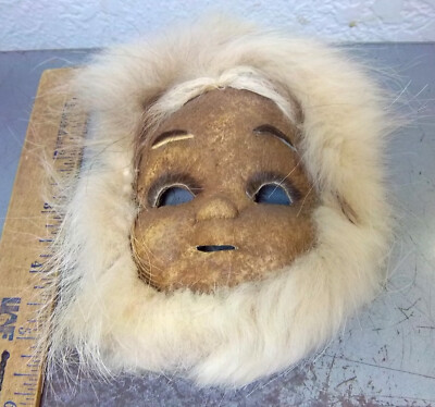 Alaska made Native Style Mask, Skin face & Fur trim, Super cute face, 5 ...