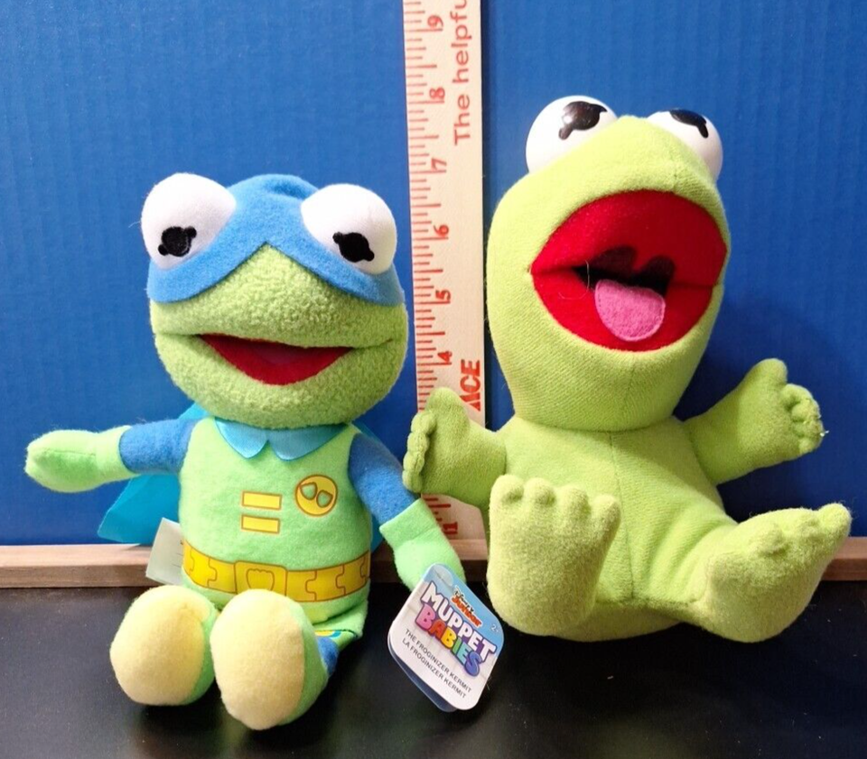 VTG 1987 6" Kermit Frog The Muppets & Super Hero Kermit Stuffed Animal ...