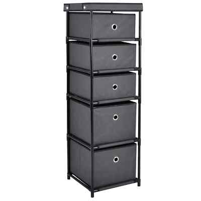 Canvas 5 Chest Of Drawer Bedroom Furniture Storage Cabinet Unit ...