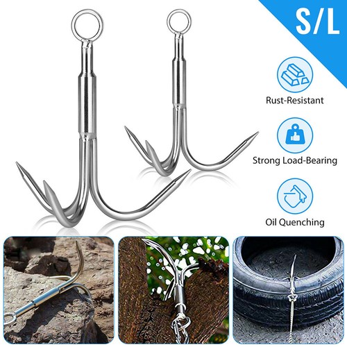 Grappling Hook Grapnel Hook 3-Claw Stainless Steel Tree Climbing S/L ...