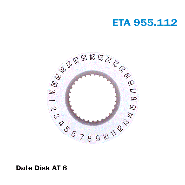 Disk For ETA Movements Number 955.112 or 955.114 White Disk At 6. | eBay