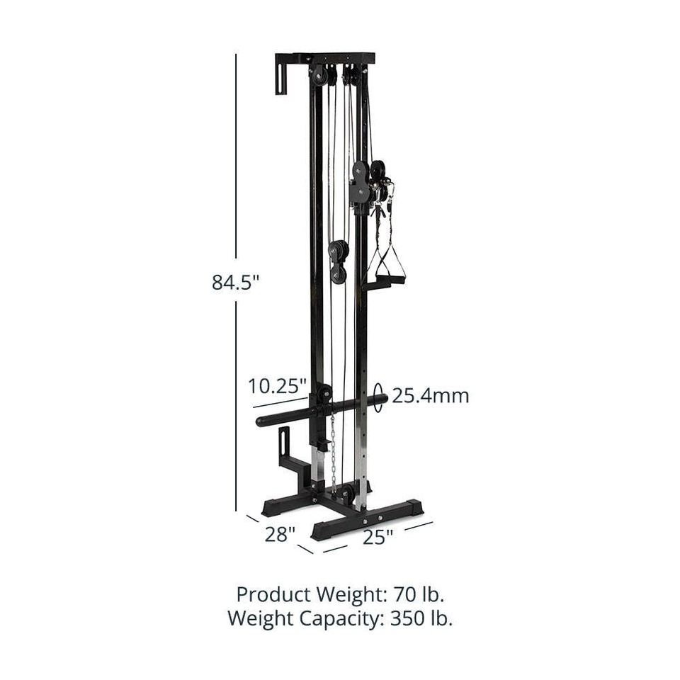 Titan Fitness Tall Wall Mounted Pulley Tower, 84.5" Plate Loaded Cable ...