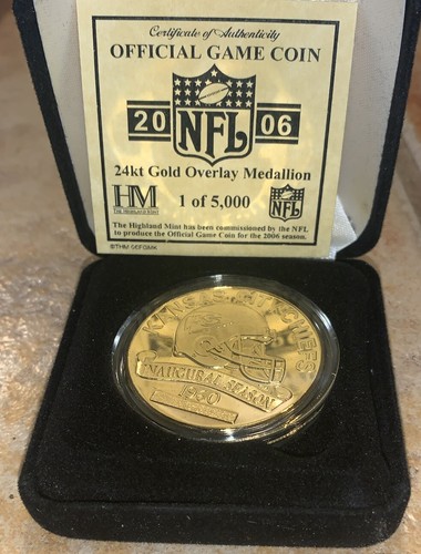 Kansas City Chiefs Official Game Coin 2006 24k gold overlay. 1 of 5000 ...