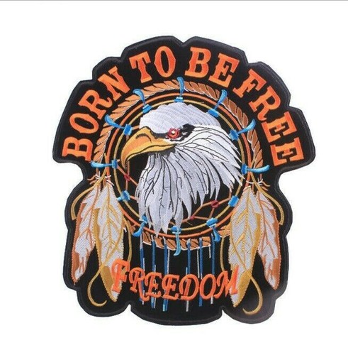 BORN TO BE FREE FREEDOM MC Biker Patch Iron On Vest Jacket Rocker X ...