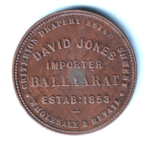 Australia Token.. Jones - 1862 1d.. Ballaarat Vic.. Criterion House ...