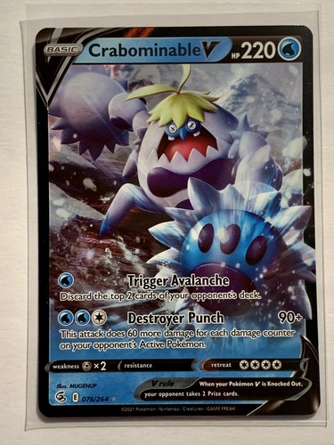 Crabominable V - 076/264 - 2021 SWSH Fusion Strike Ultra Rare Pokémon ...