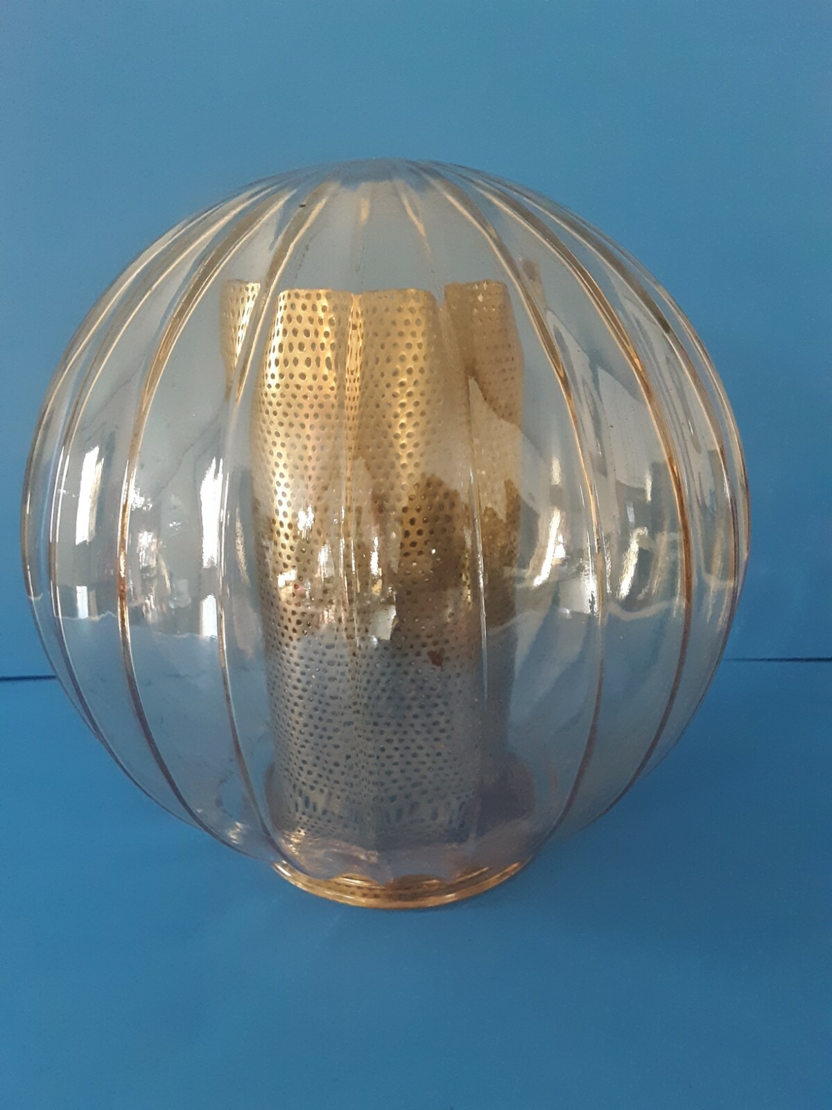 Vintage MCM Amber 8" Light Globe with Diffuser 3" fitter (E8) | eBay