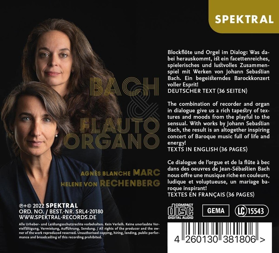 Agnés Blanche Marc J.S.Bach: Bach & Flauto Organo (CD) | eBay